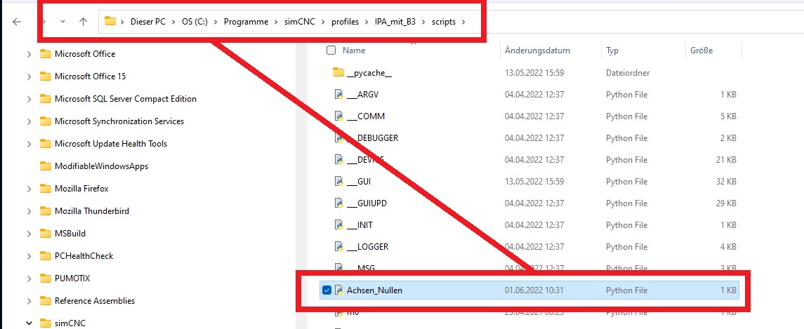 Script zum Achse Nullen